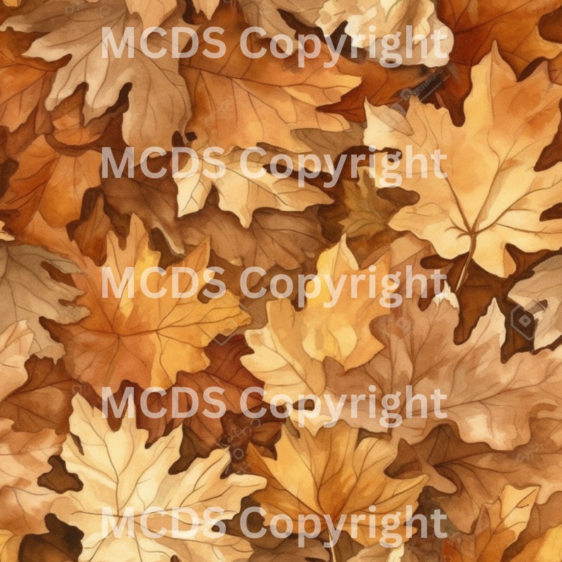 12 Watercolour Maple Leaves Digital Tile Pattern Leaf Print for ...