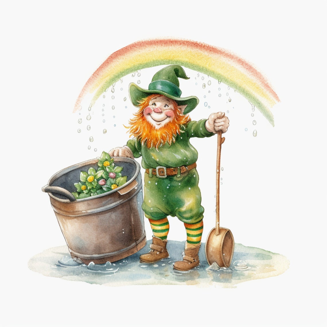 12 Watercolour Leprechaun Clipart Animated Characters, Mystical ...