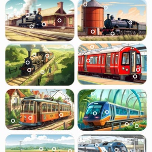 Spot the Difference - Set of 8 Trains Themed With Answer Sheet ...
