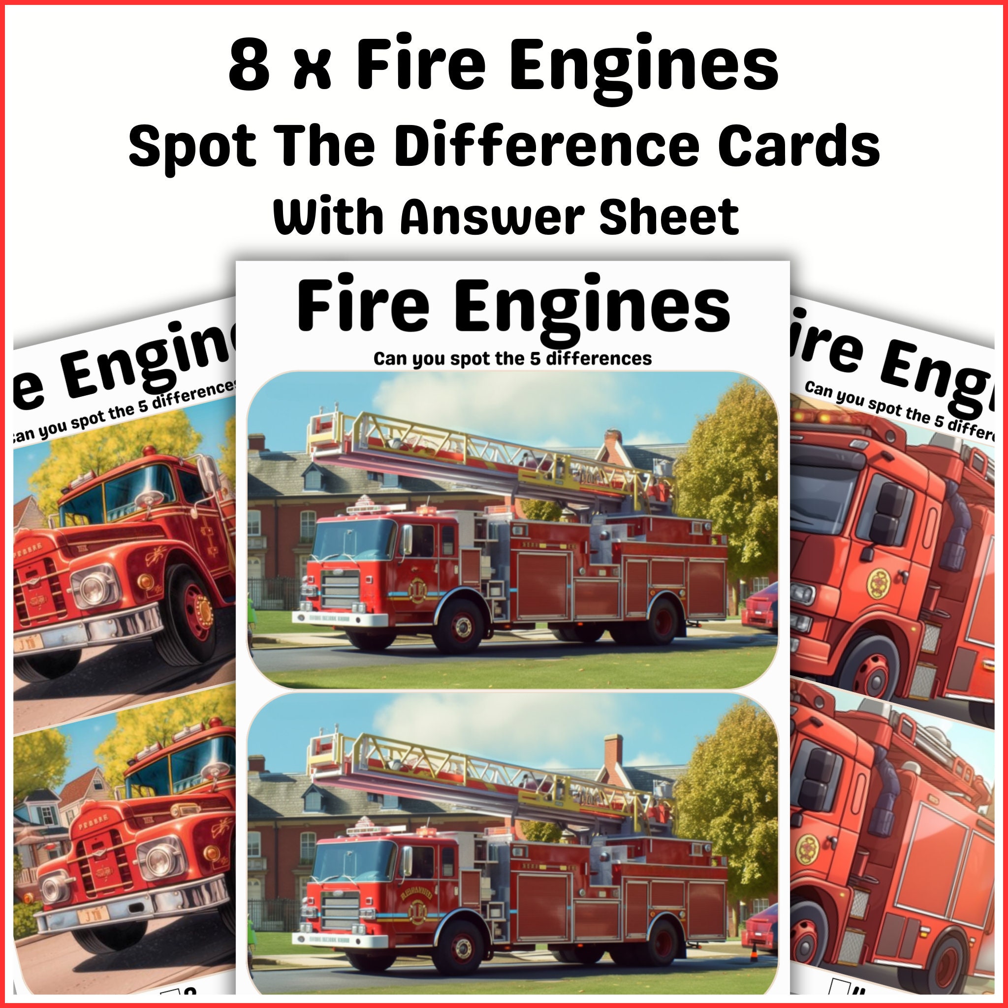 Spot the Difference - Transport Collection - 5 Themed Sets, Cars Trucks ...