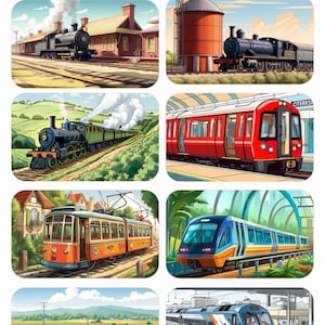 Spot the Difference - Set of 8 Trains Themed With Answer Sheet ...