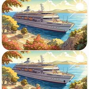 Spot the Difference - Set of 8 Ship Themed With Answer Sheet - Digital ...
