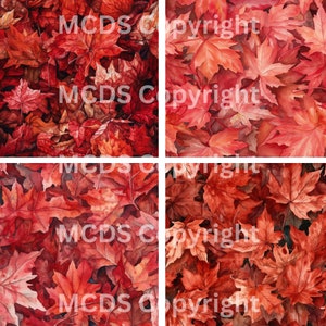 12 Watercolour Maple Leaves Digital Tile Pattern Leaf Print for ...