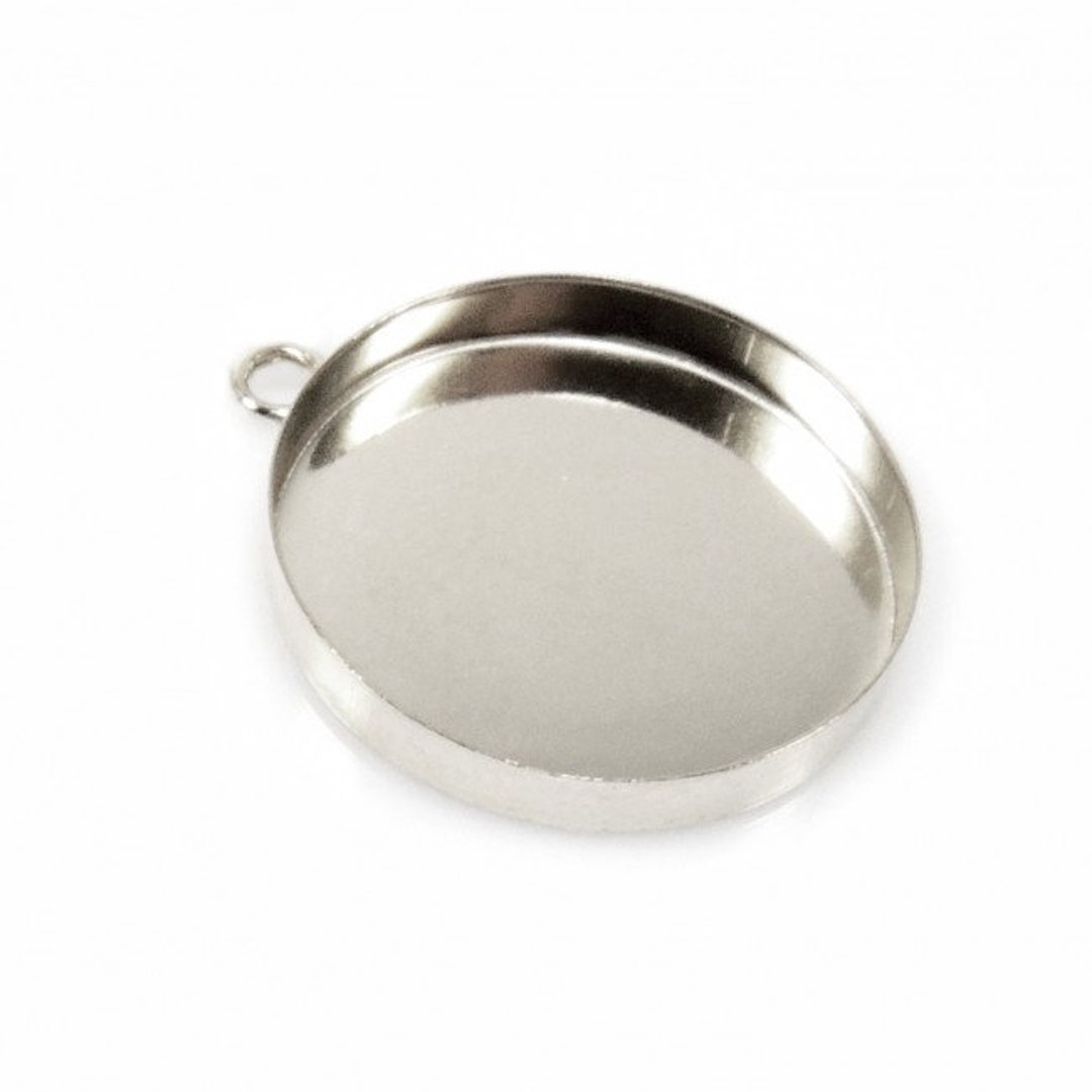 2pc X Round 35mm Bezel Cups Setting, Sterling Silver 925 (RD351), by ...