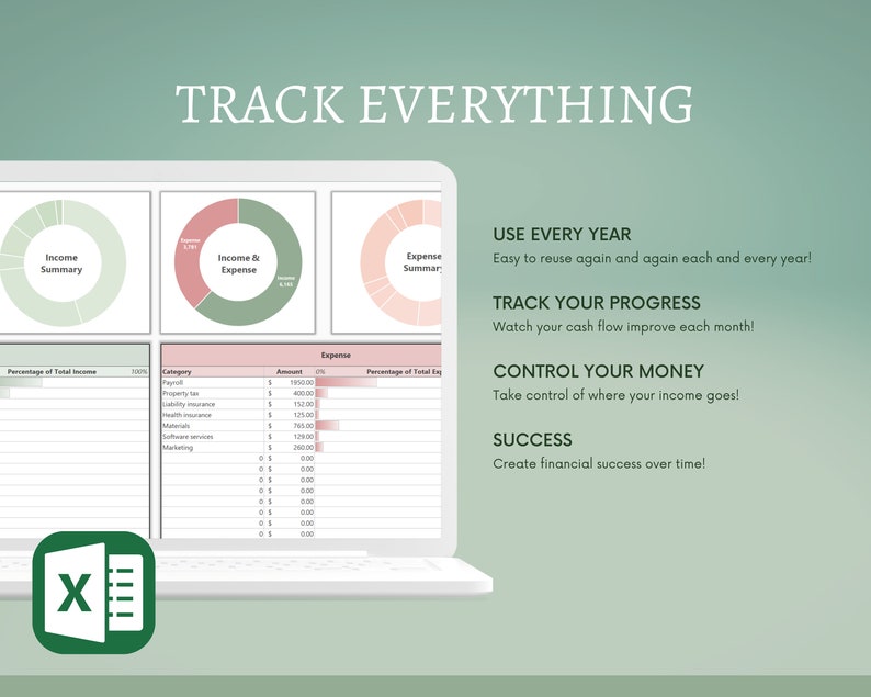 Income Expense Tracker Spreadsheet Excel Spending Tracker Income ...