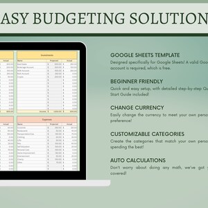 Monthly Budget Google Sheets Financial Planner Spreadsheet Template ...
