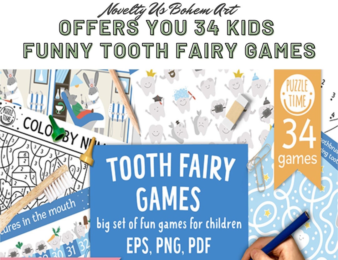 Set of Fun Games for Kids, Tooth Fairy Games, Fun Activities for Your ...