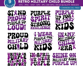 Military Child Svg Bundle / Purple up for Military Kids Svg / Month of ...