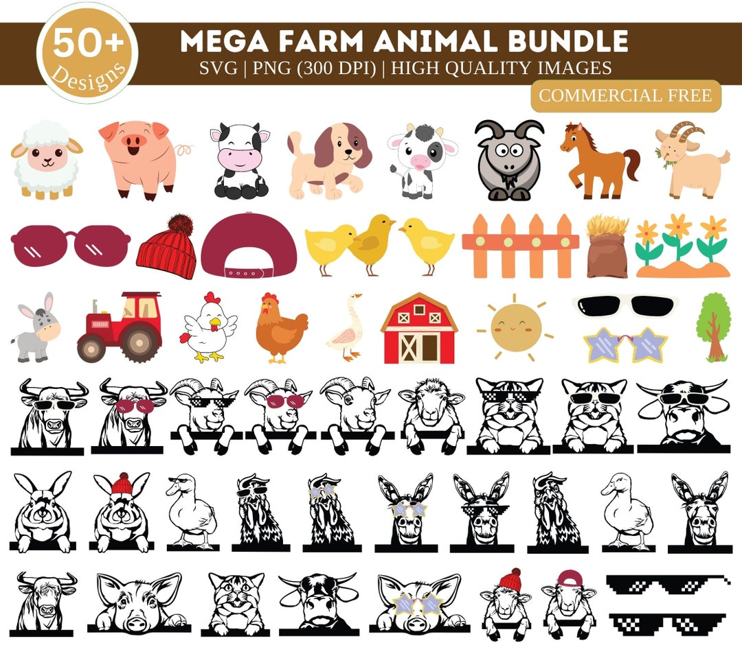 Farm Mega Bundle SVG PNG Farm Svg Farm Life Svg Farmhouse Sign Svg ...