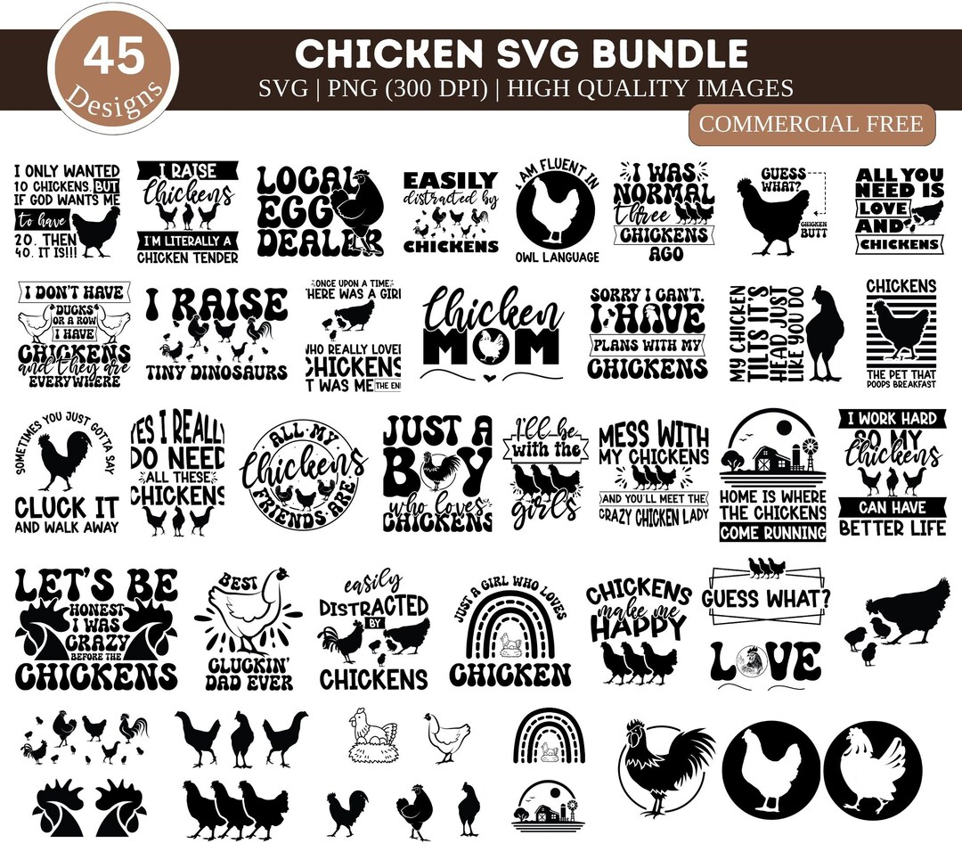 Chicken SVG PNG Bundle| Chicken Svg| Chicken Mama Svg| Chicken Lover ...