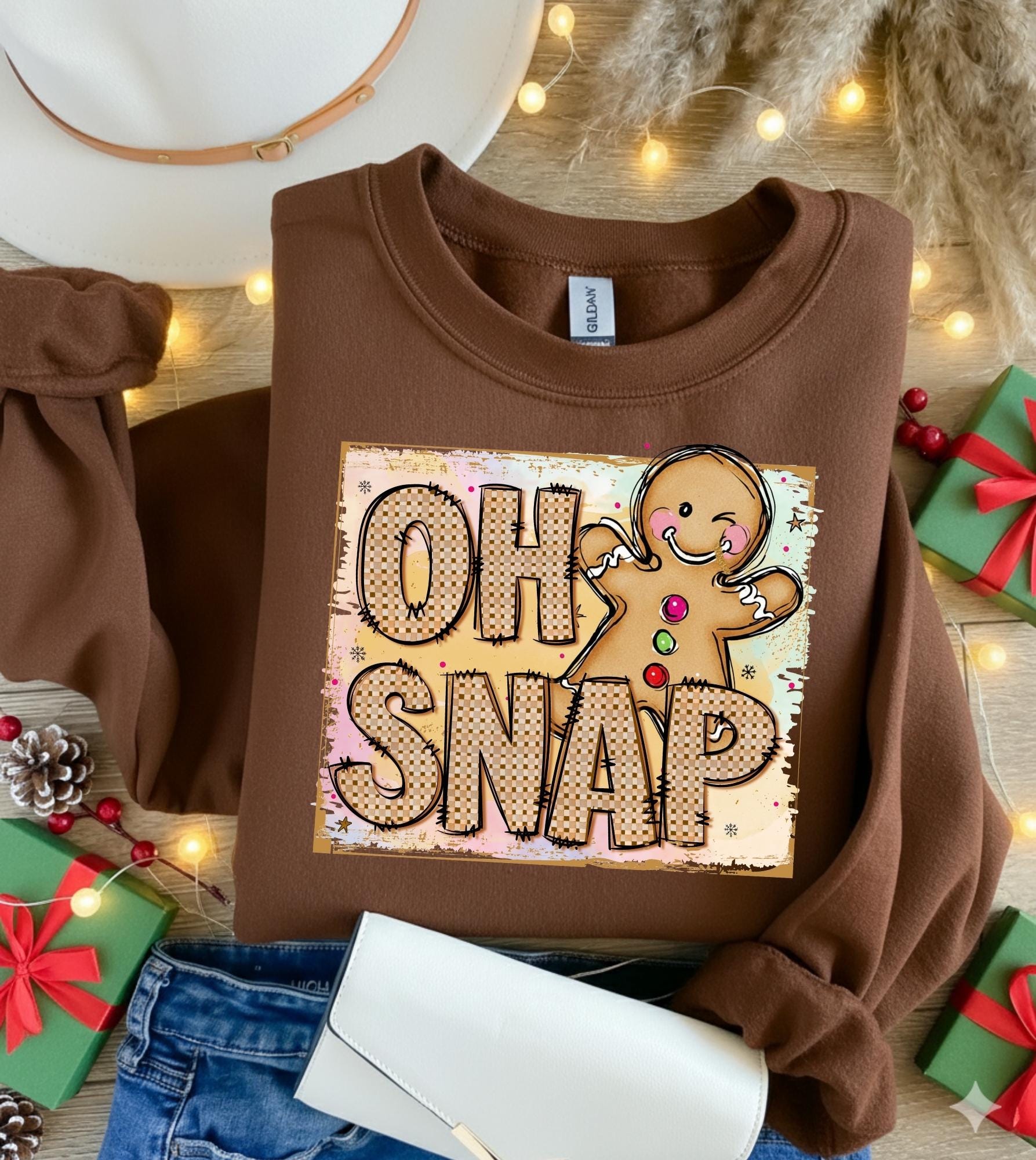 Oh Snap Gingerbread Man PNG, Christmas Png, Preppy Gingerbread Man Png ...