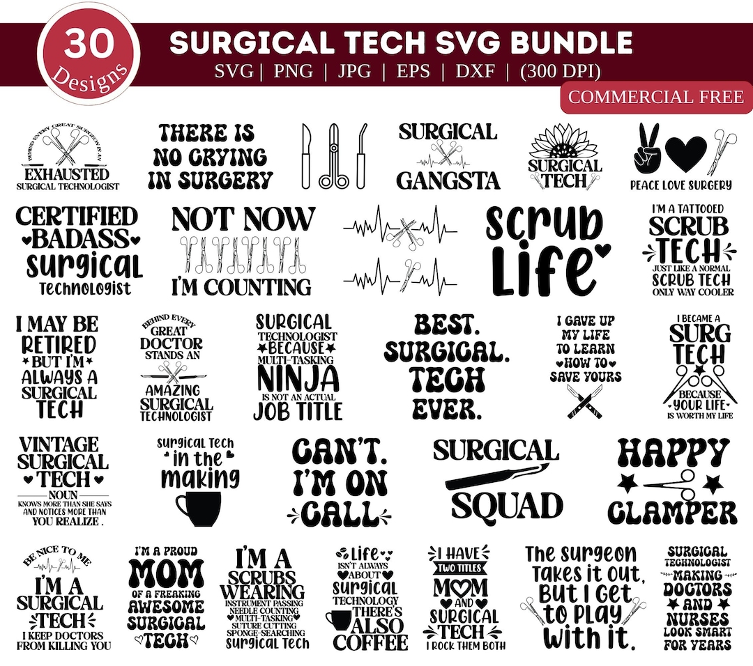 Surgical Tech SVG PNG Bundle| Surgical Technologist Svg| Surgeon ...