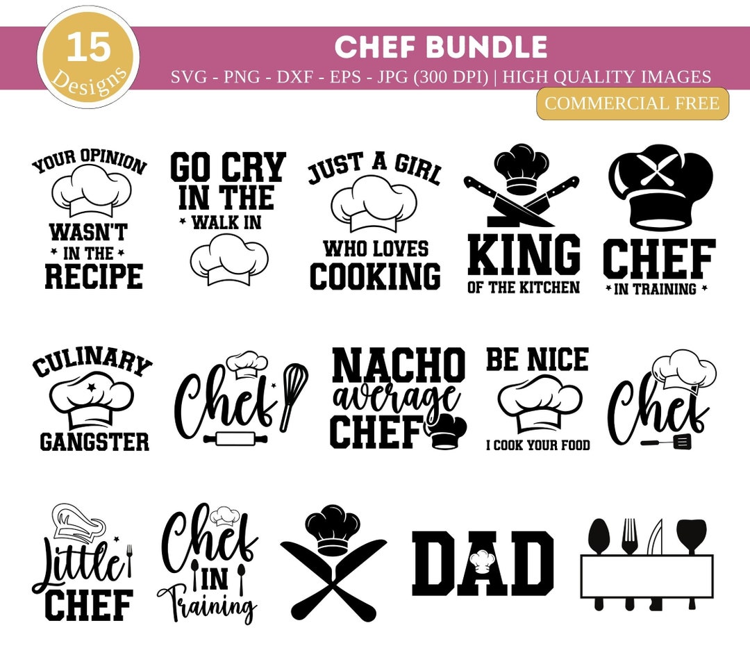 Chef SVG Bundle| Chef PNG Bundle| Baking Svg Bundle| Cooking Svg Bundle ...