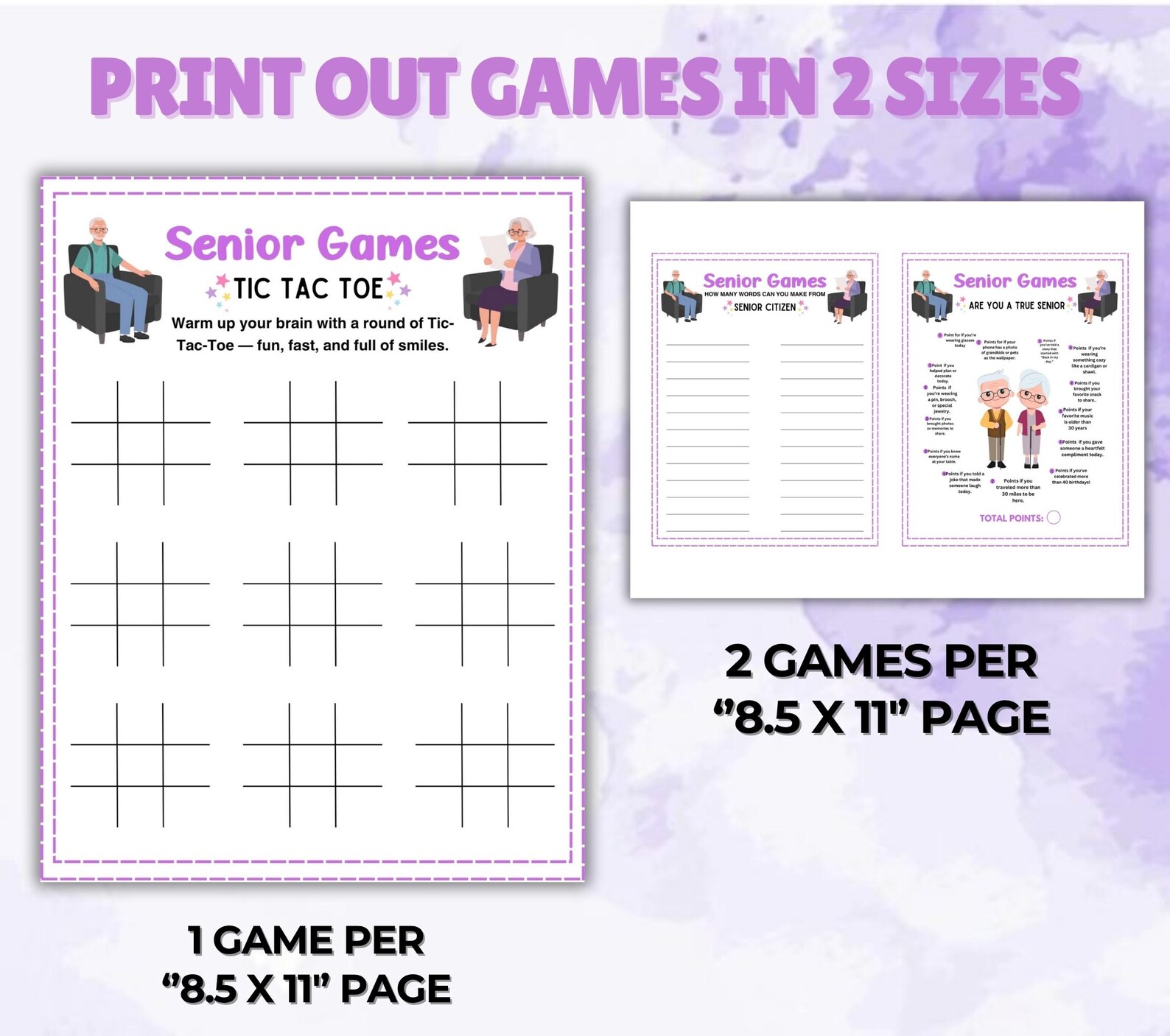 Senior Games Bundle Printable Senior Party Games Senior Riddles Brain ...