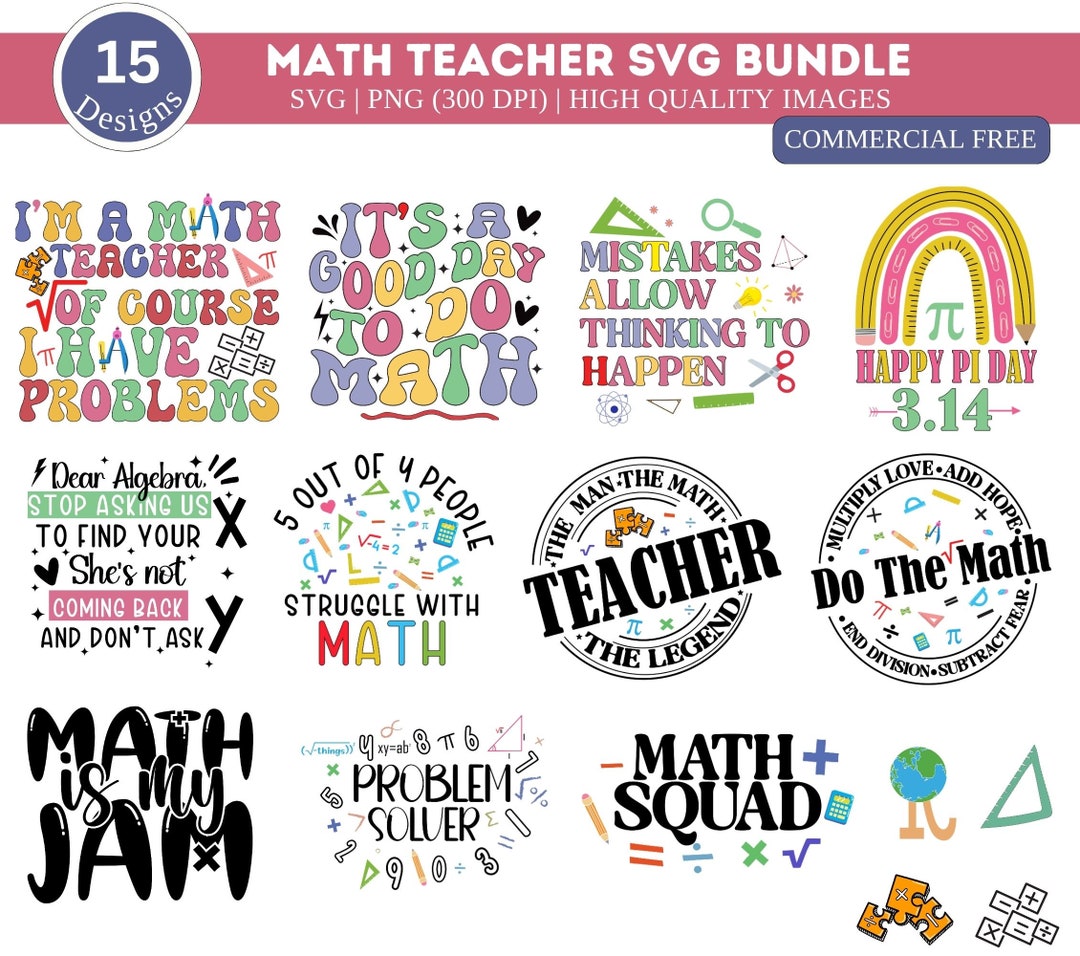Math Teacher SVG PNG Bundle| Math Teacher Svg| Math Teacher Shirt Svg ...
