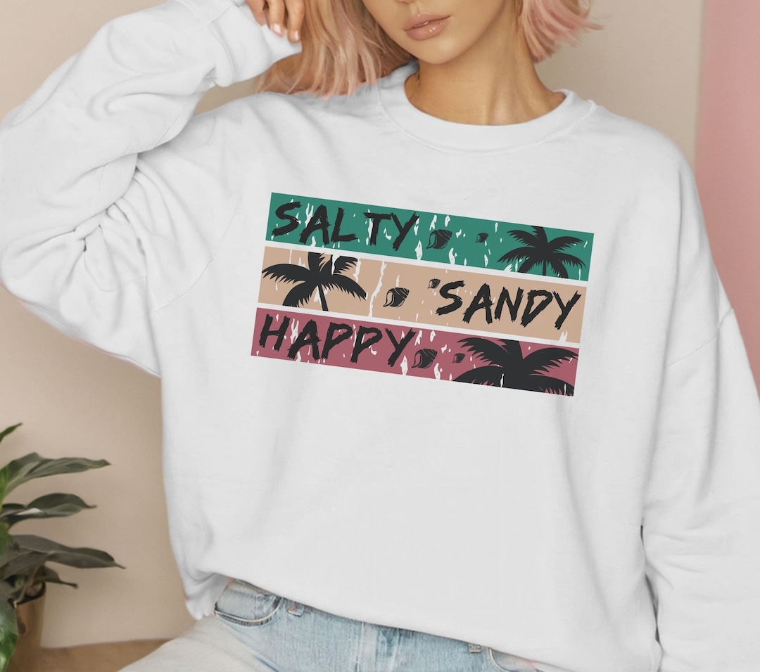 Salty Sandy Happy SVG PNG| Beach Trip Svg| Spring Beark Svg| Beach Vacation Svg| Family Vacation ...