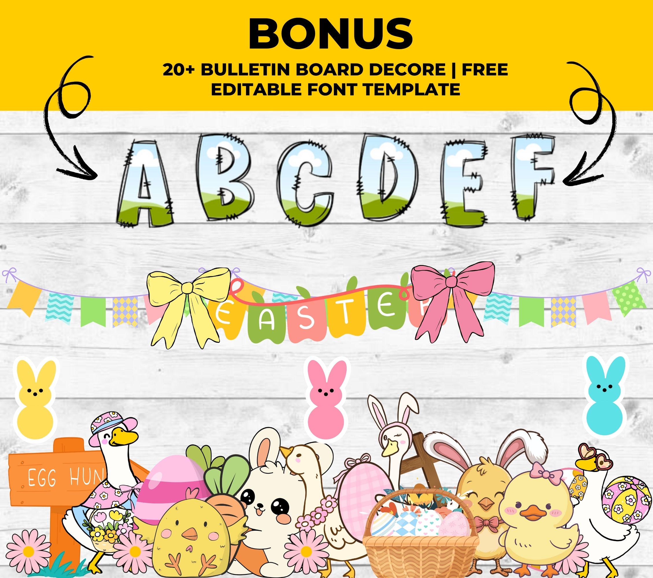 Easter Spring Classroom Bulletin Board Kit (printable Decor Elements ...