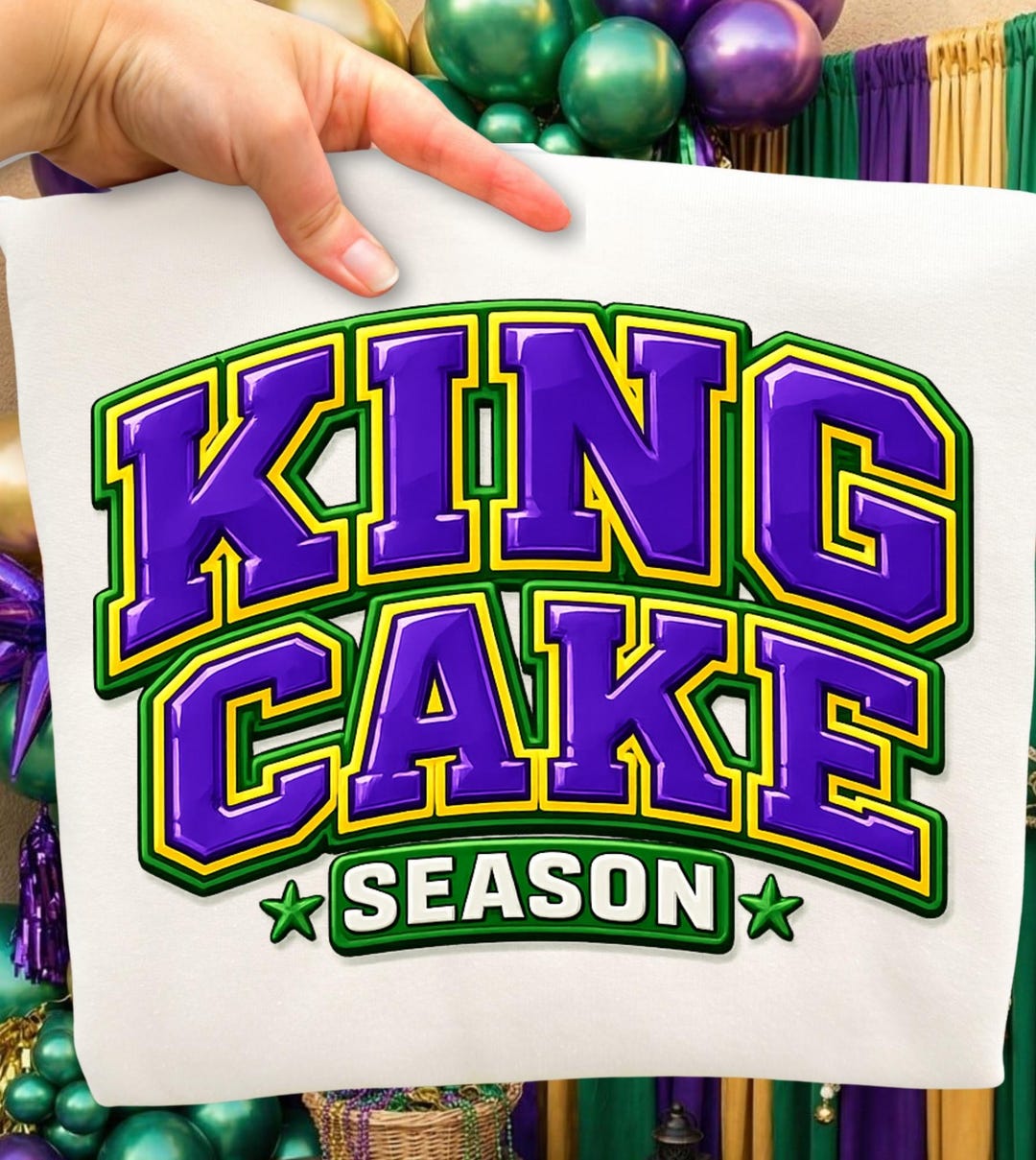 King Cake Season PNG, Preppy King Cake Design, Mardi Gras King Cake Png ...