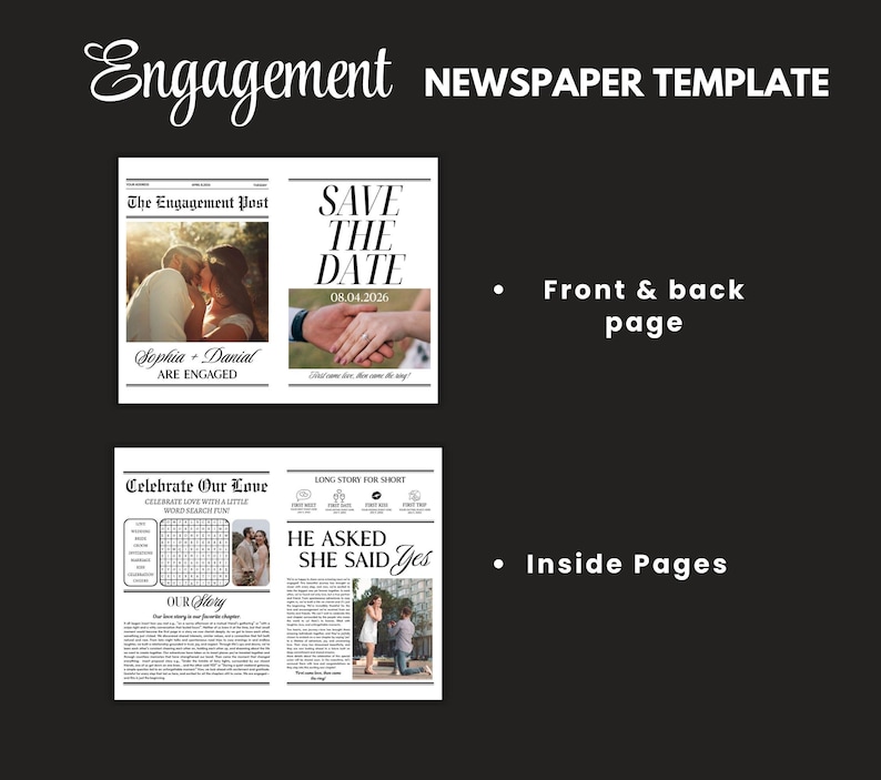 Editable Engagement Newspaper, Future Mr & Mrs Newspaper Engagement ...