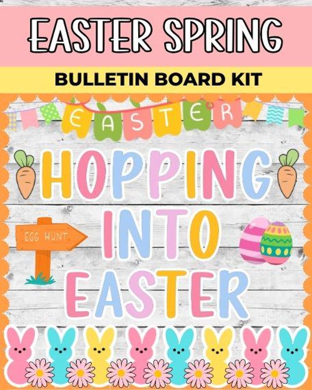 Easter Spring Classroom Bulletin Board Kit (printable Decor Elements ...