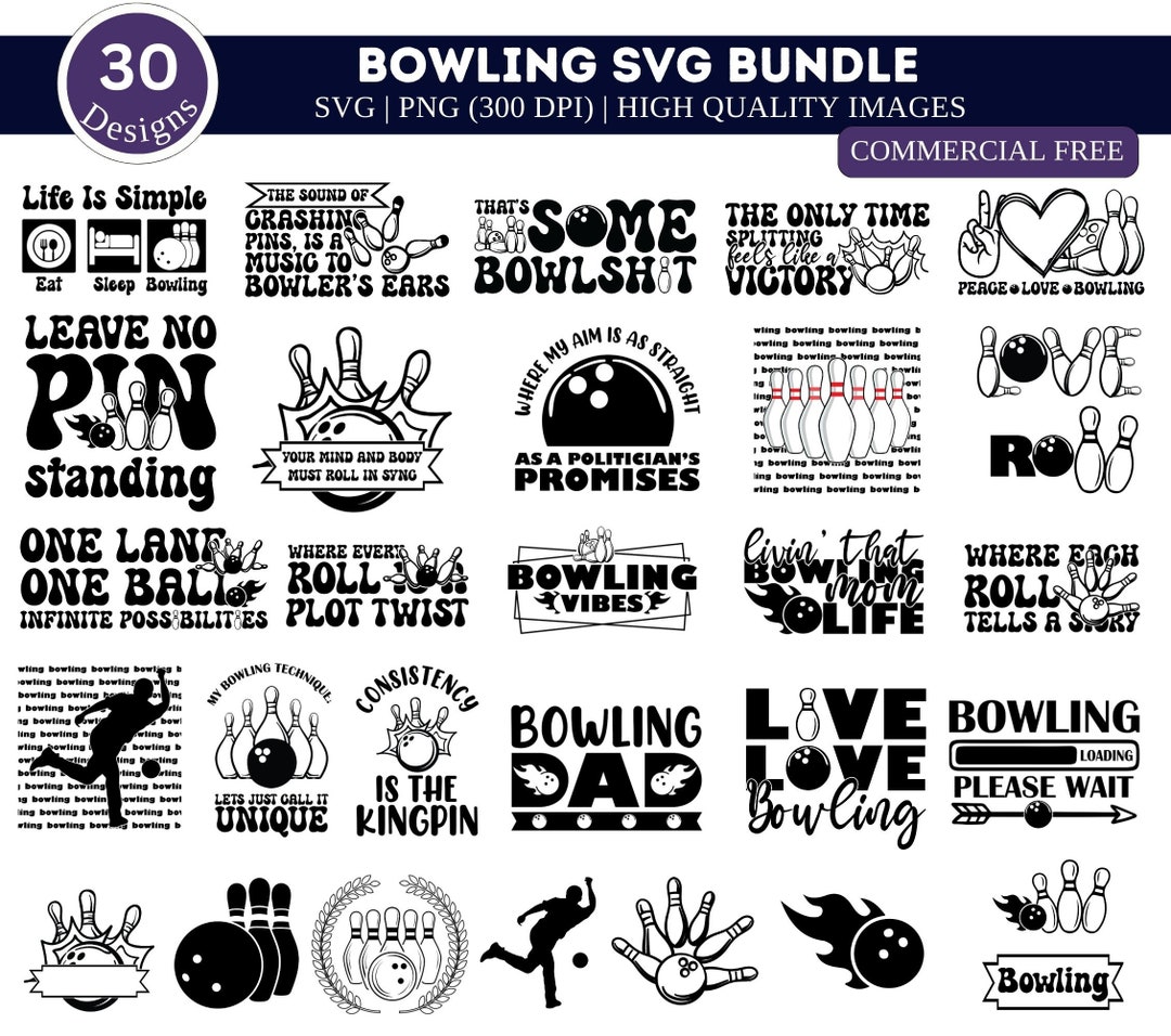 Bowling SVG PNG Bundle| Bowler Svg| Bowling Split Monogram Svg| Sports ...