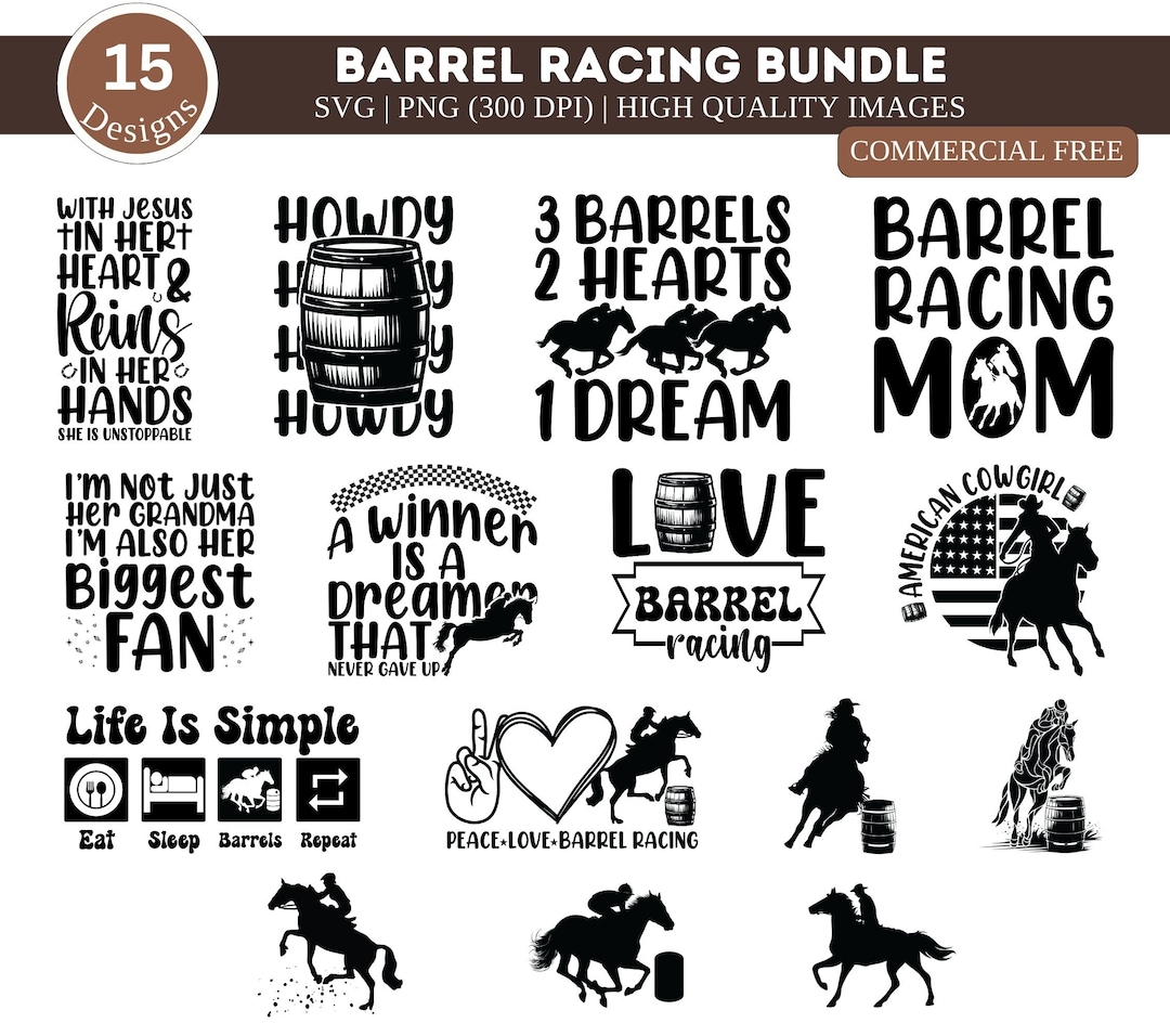 Barrel Racing SVG Bundle Barrel Racing PNG Bundle Barrel Racer Svg ...
