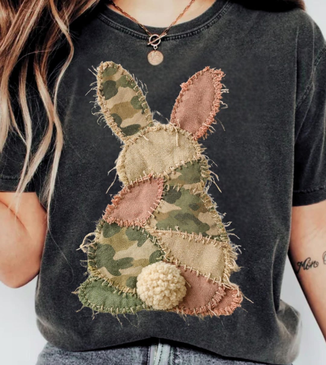 Patchwork Camouflage Bunny PNG, Bunny Faux Patchwork Png, Camo Easter ...
