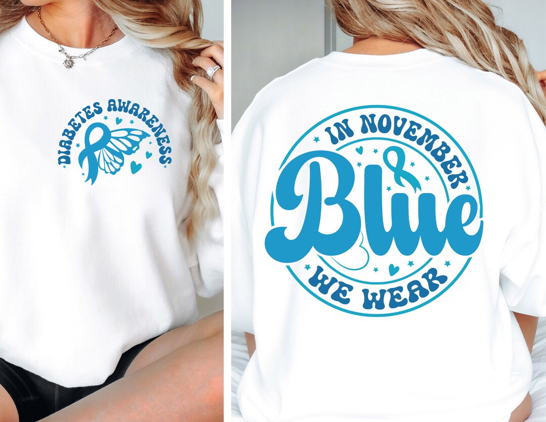 In November We Wear Blue Png SVG, Peace Love Diabetes SVG, Diabetes ...