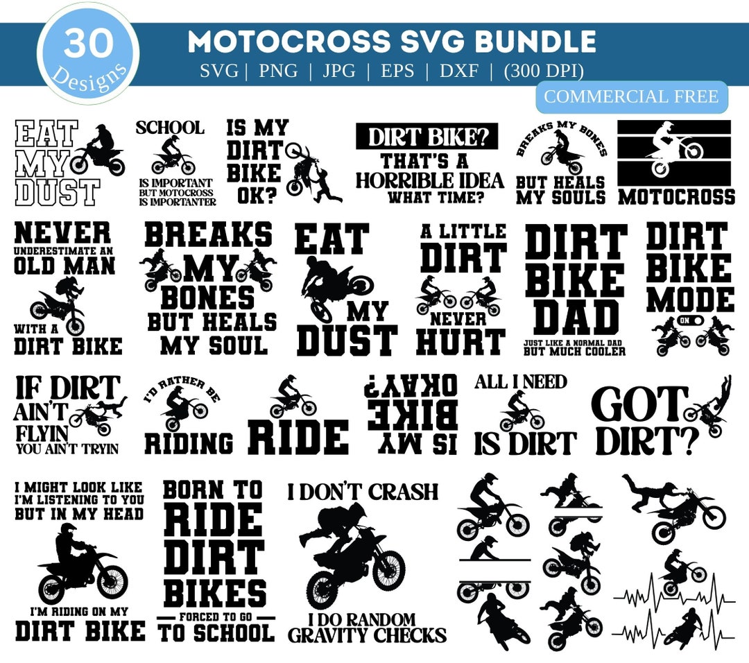 Motorcycle SVG PNG Bundle| Motor Bike Svg| Biker Svg| Dirt Bike Svg ...