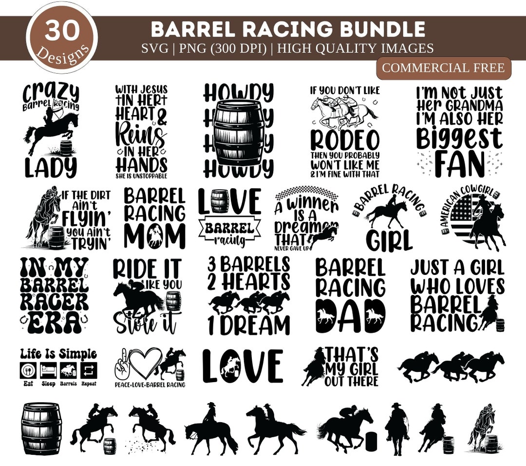Barrel Racing SVG Bundle| Barrel Racing Png| Horse Svg| Rodeo Svg ...