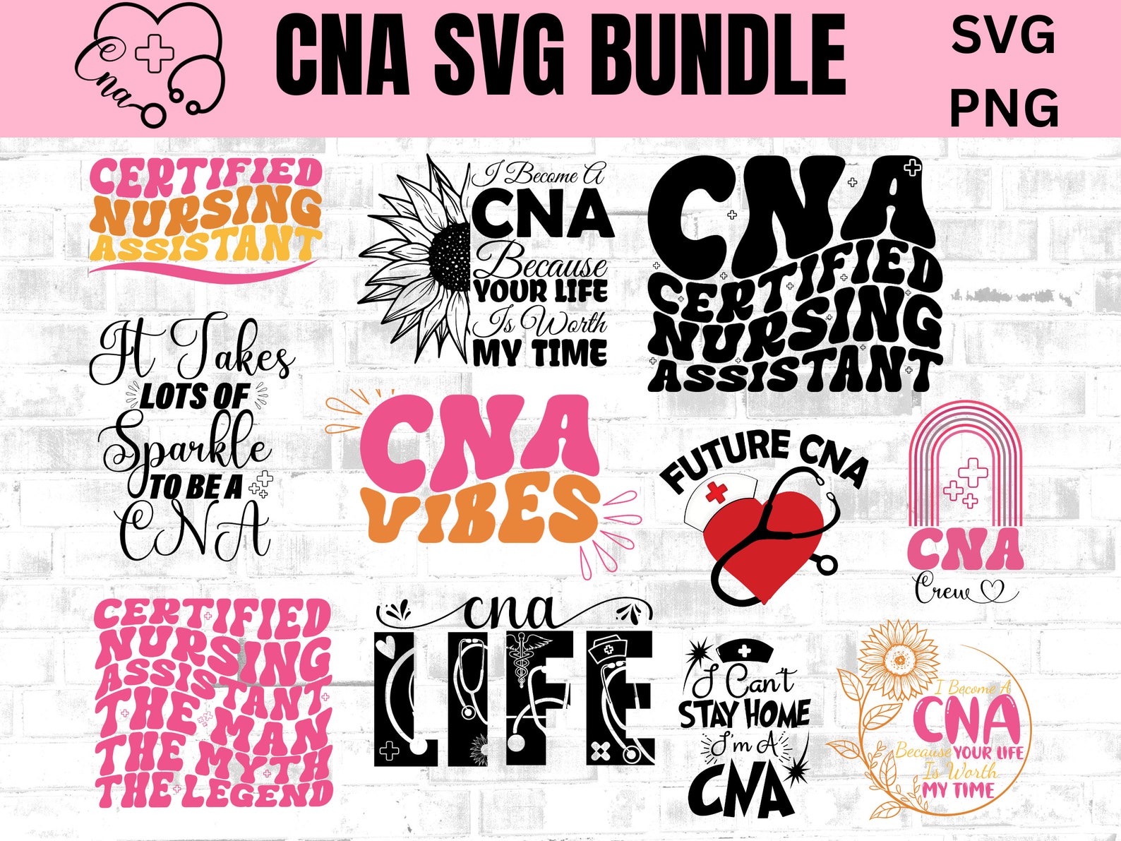 CNA SVG Bundle Nurse Assistant Svg CNA Life Svg Medical - Etsy UK