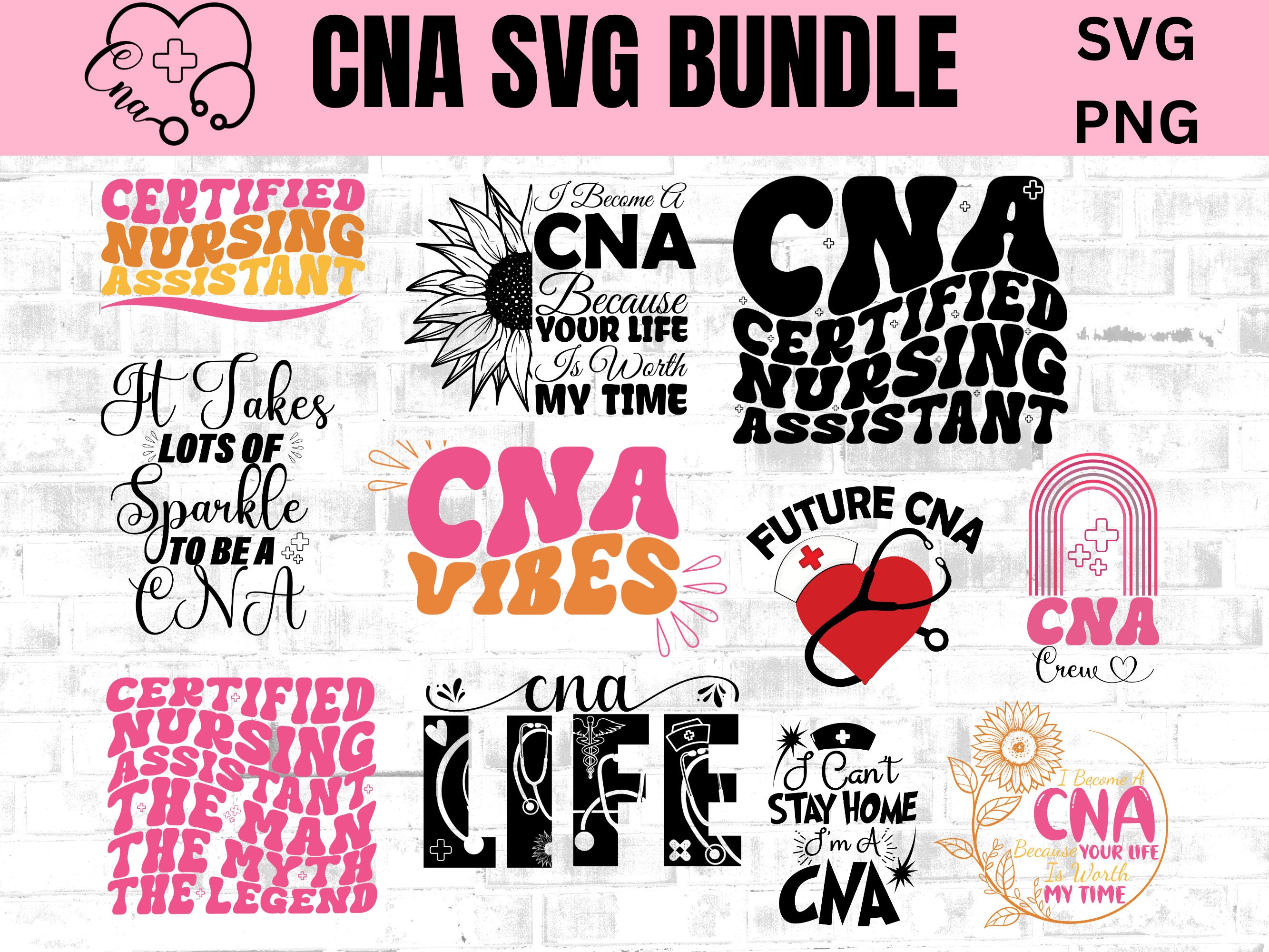 CNA SVG Bundle Nurse Assistant Svg CNA Life Svg Medical - Etsy UK