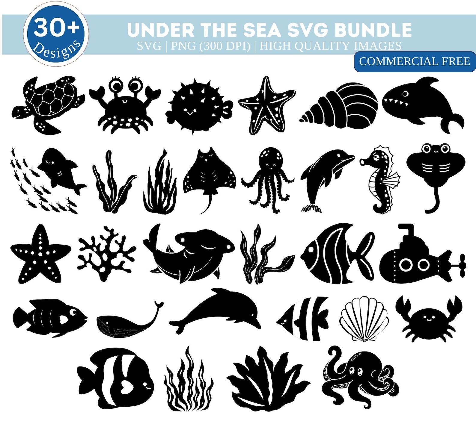 Underwater SVG PNG Bundle| Under the Sea Elements Svg Bundle| Sea Life ...