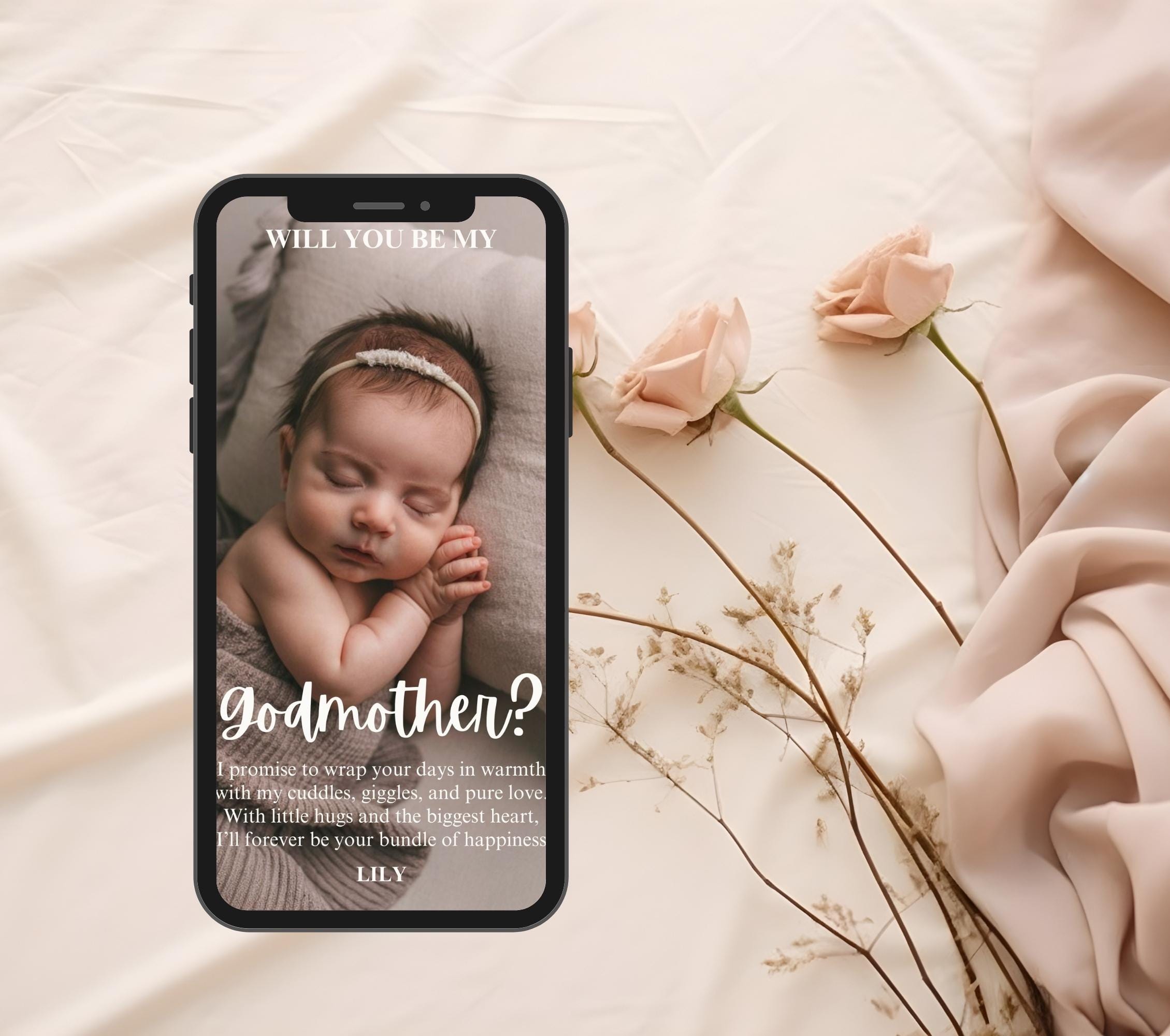 Editable Will You Be My Godmother Proposal Video Template, Printable ...