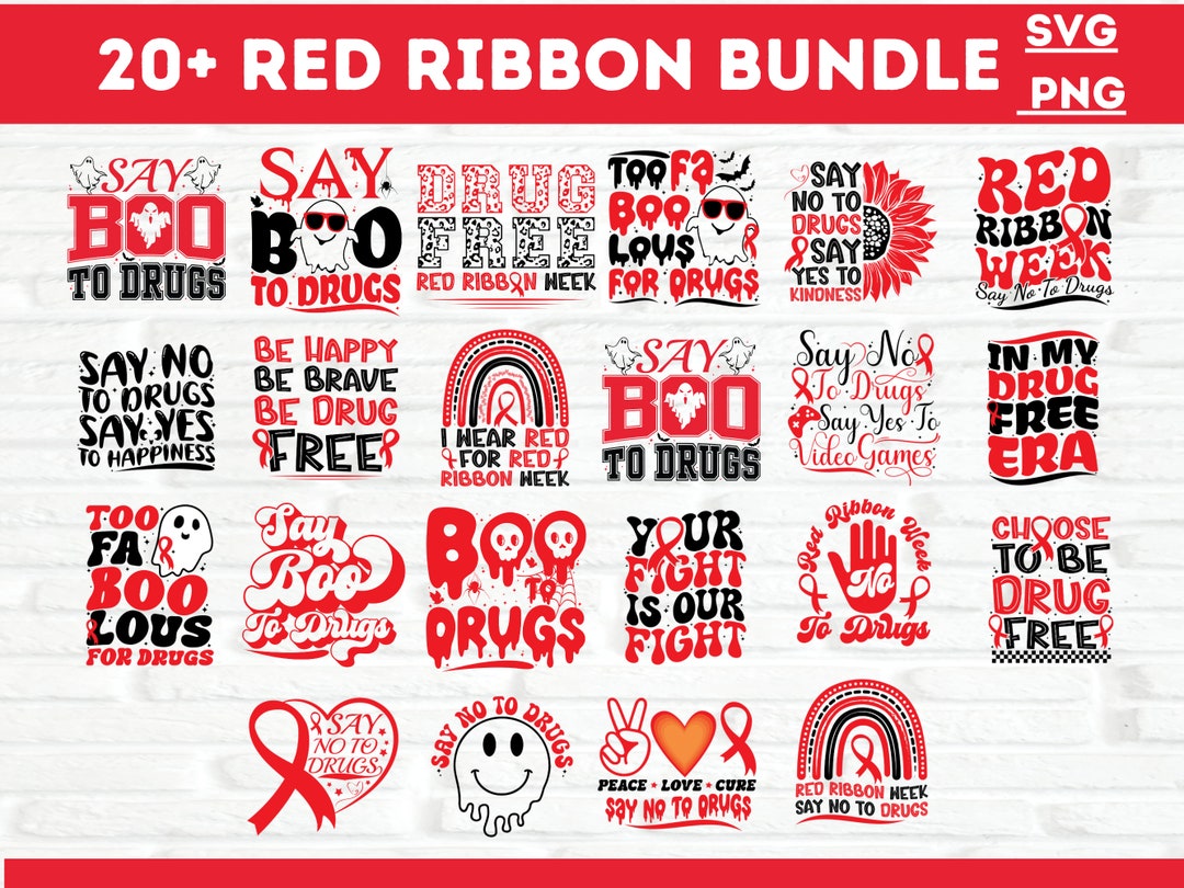 Red Ribbon Week SVG Red Ribbon Week SVG Bundle Say No to - Etsy