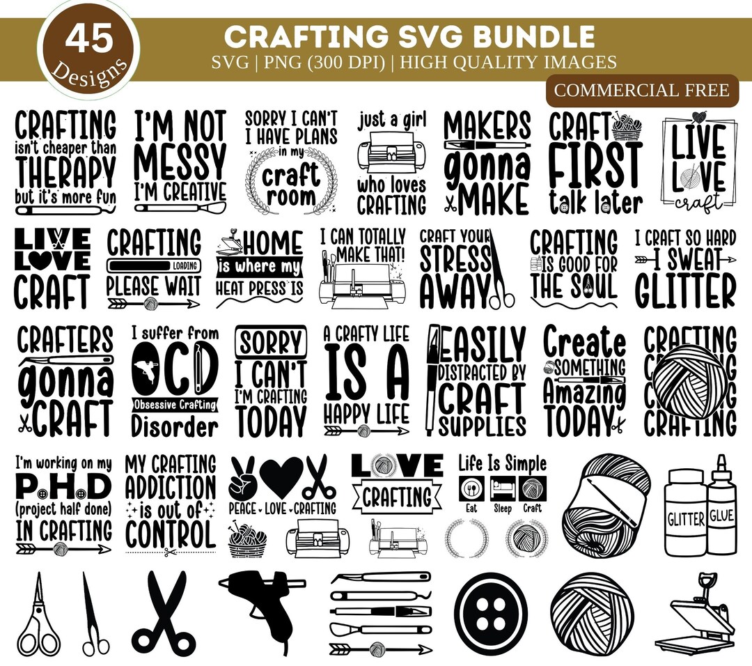 Crafting SVG PNG Bundle| Craft Svg| Crafters Svg| Crafting Shirt Svg ...