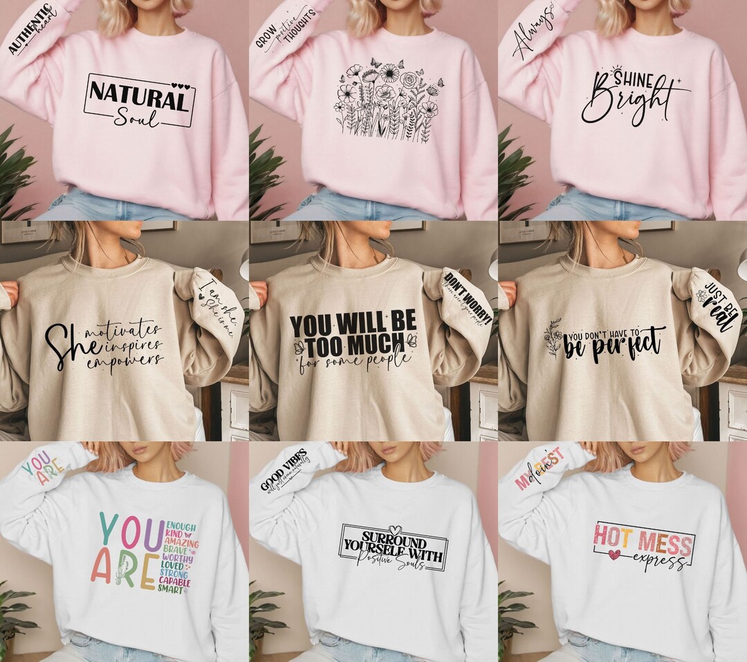 Positive Quotes SVG PNG Bundle| Boho Motivational Svg Bundle| Self Love ...