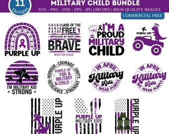 Purple up for Military Kids Svg Bundle, Purple up SVG, Patriotic ...