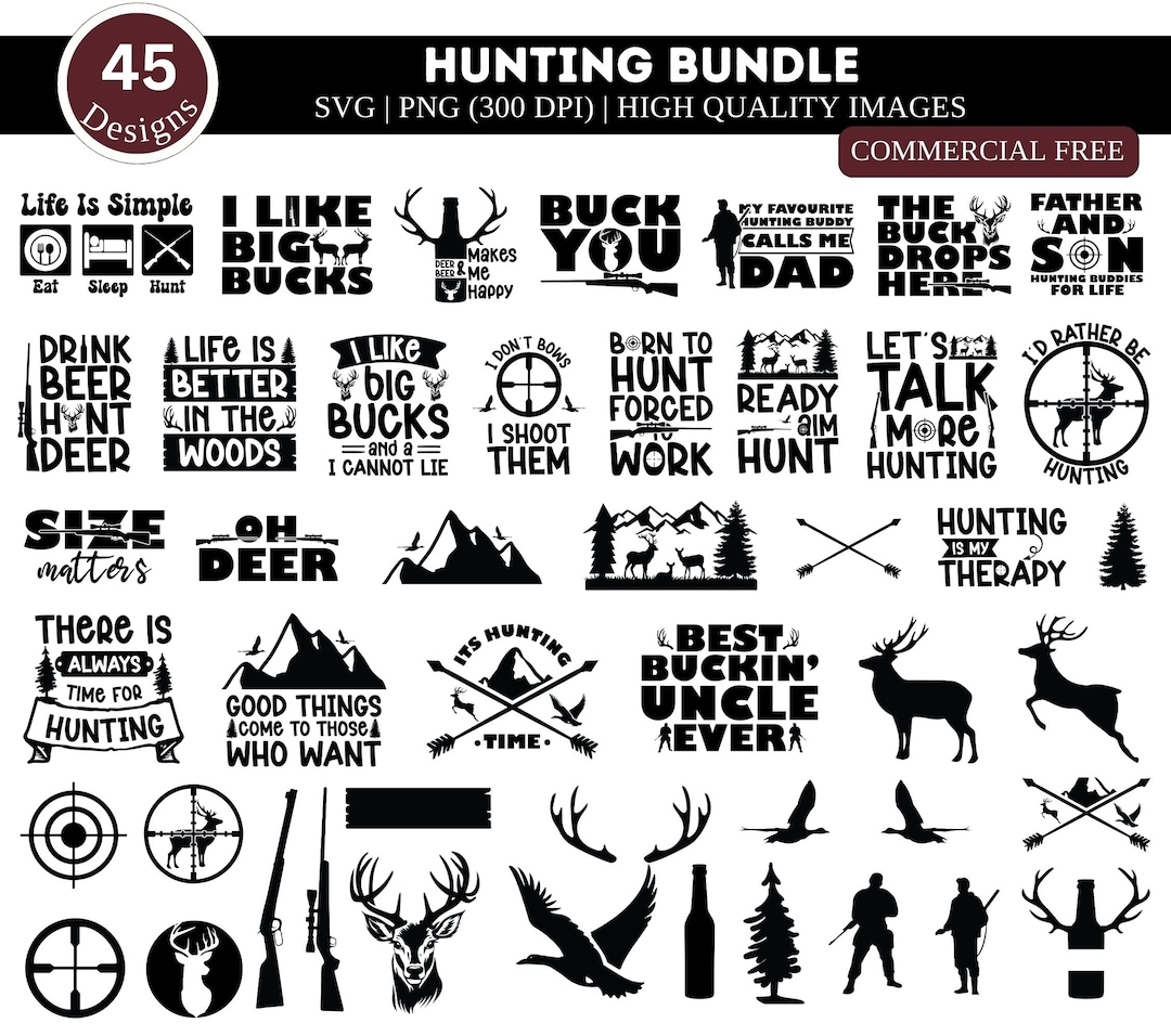Hunting SVG PNG Bundle Hunter Svg Deer Hunting Svg Hunting Clipart ...