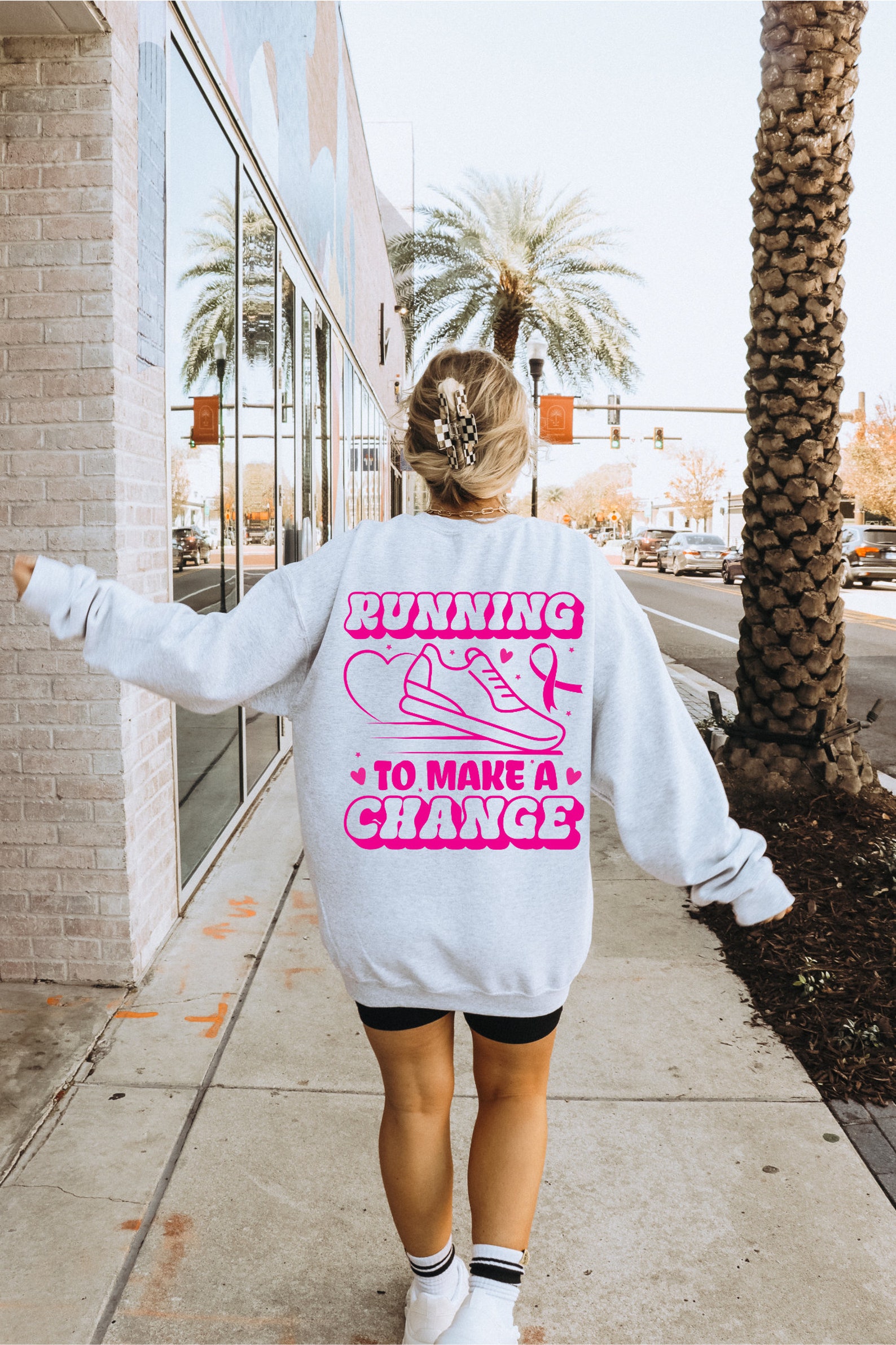 Breast Cancer Running Svg, Free Mockup Included, Running to Make a ...
