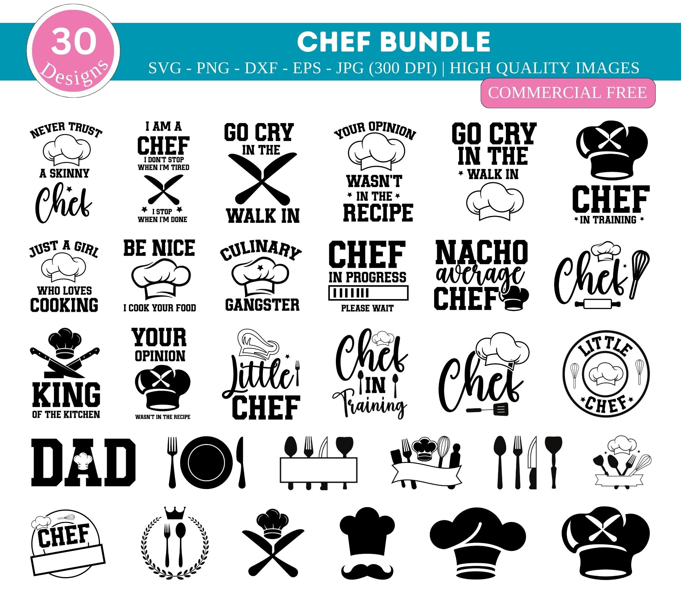 Chef SVG PNG Bundle| Baking Svg Bundle| Cooking Svg Bundle| Baker Svg ...