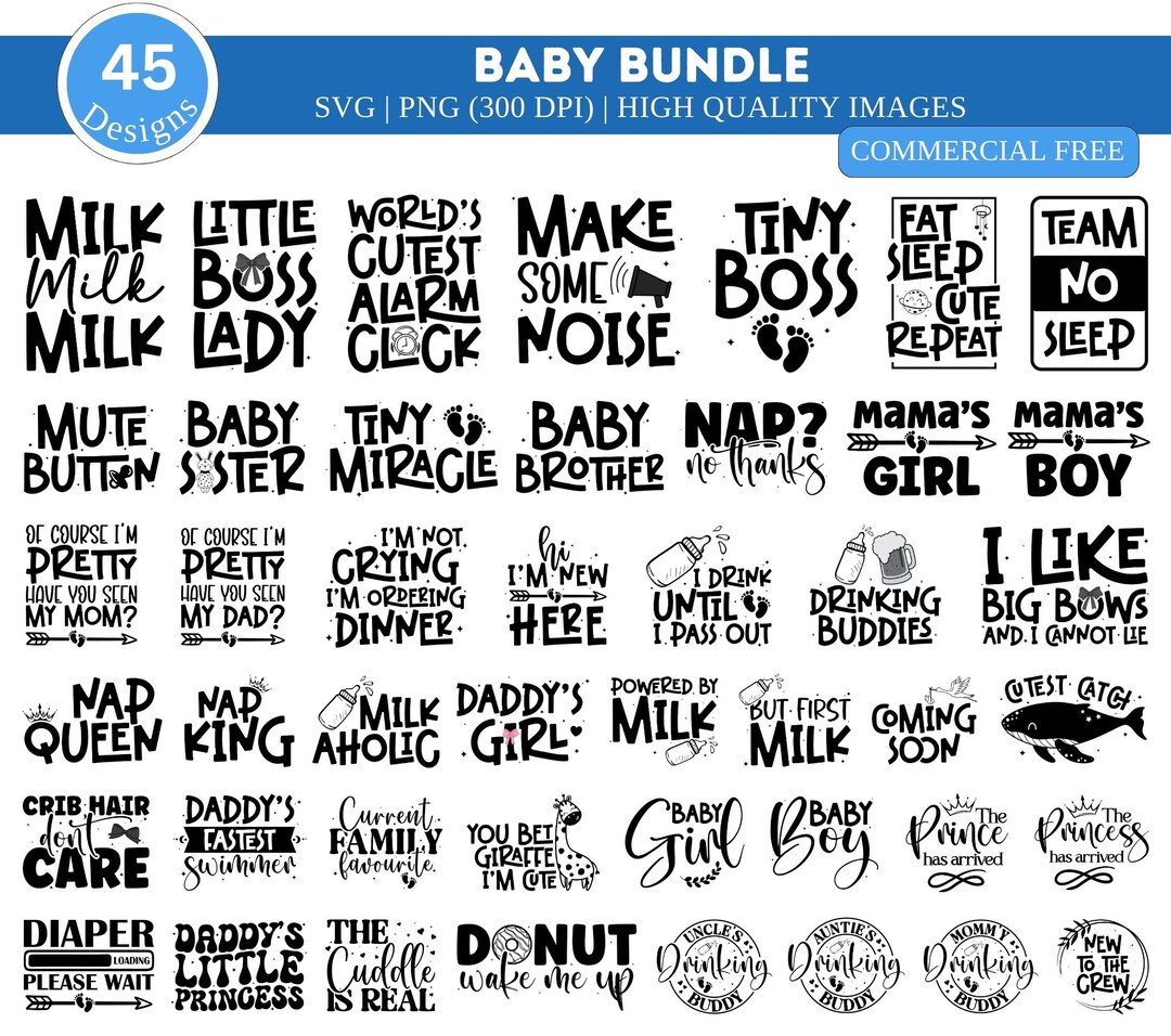 Cute Baby SVG Bundle| Baby Shower SVG| Newborn SVG Bundle| Baby Quote ...