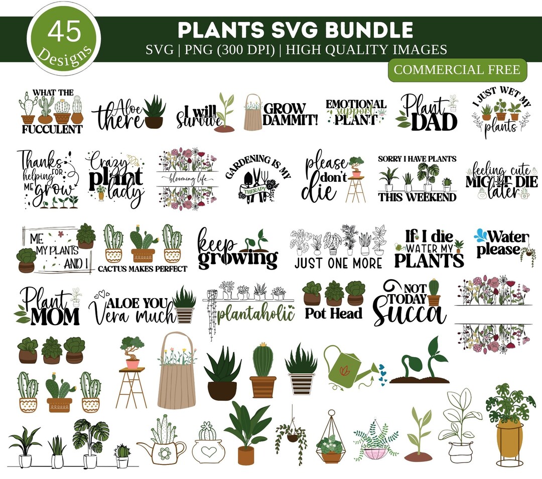 Plant Quotes SVG| Plants SVG Bundle| Garden Svg| Plant Lover Svg| Plant ...