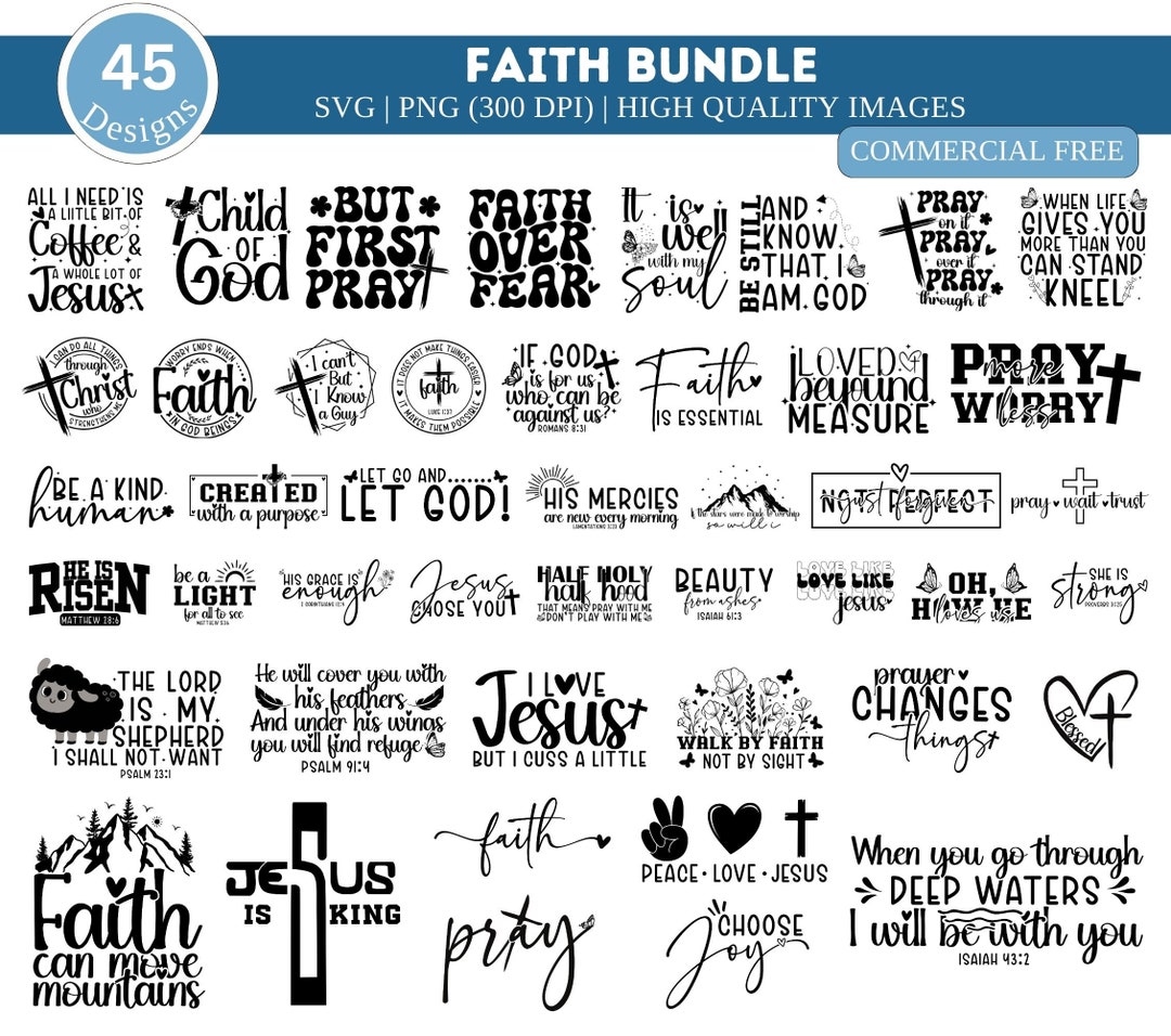 Christian SVG PNG Bundle| Religious Svg Bundle| Motivational Quotes Svg ...