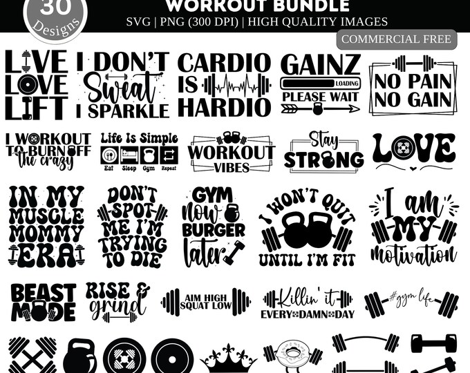Workout SVG, Gym SVG, Fitness SVG, Exercise Svg, Motivational Svg ...