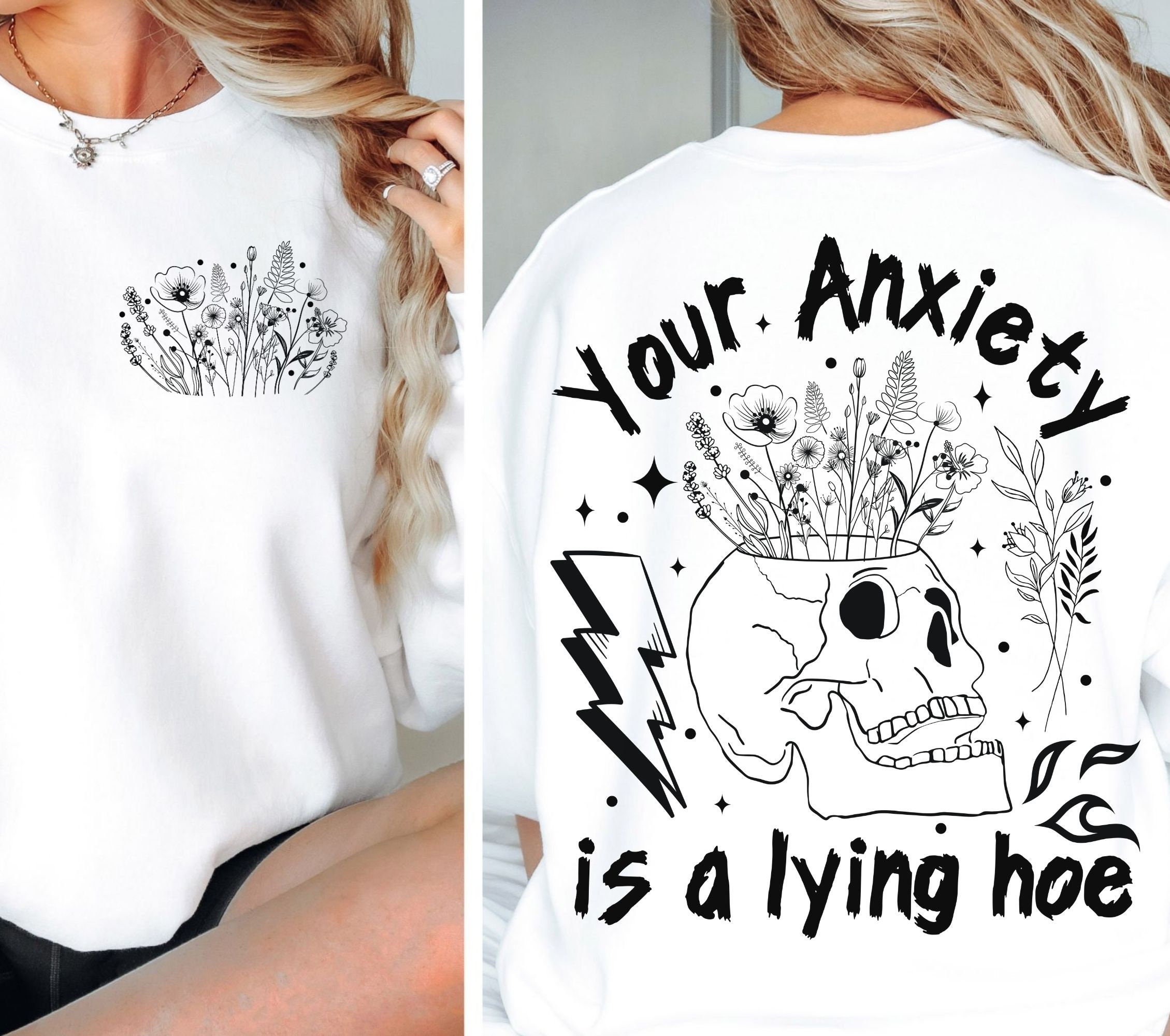 Your Anxiety is a Lying Hoe PNG| Mental Health Quotes Png| Snarky Png ...