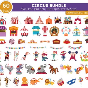 Circus Svg Bundle Circus Png Carnival Clipart Elephant Svg Juggling Svg ...