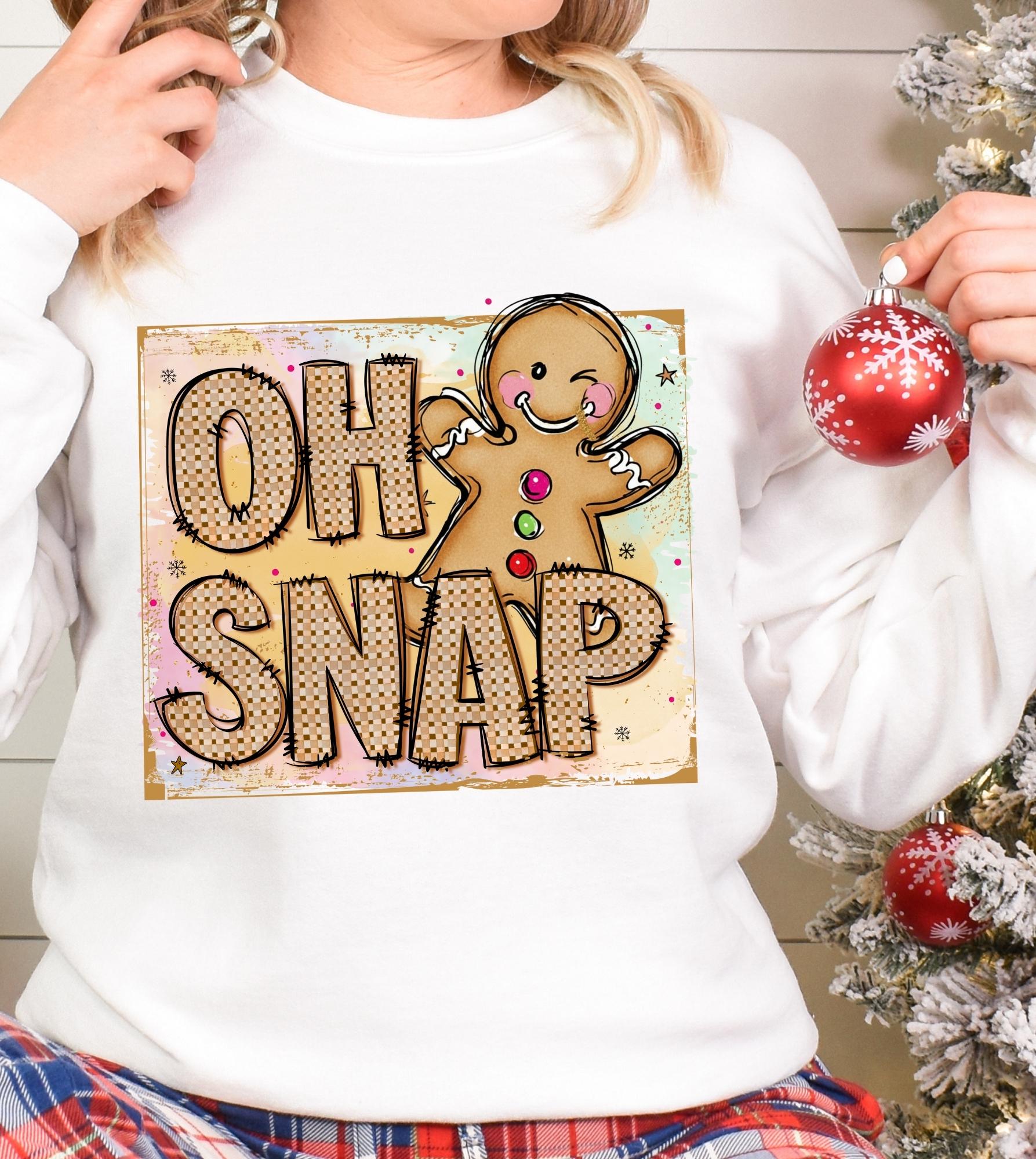 Oh Snap Gingerbread Man PNG, Christmas Png, Preppy Gingerbread Man Png ...