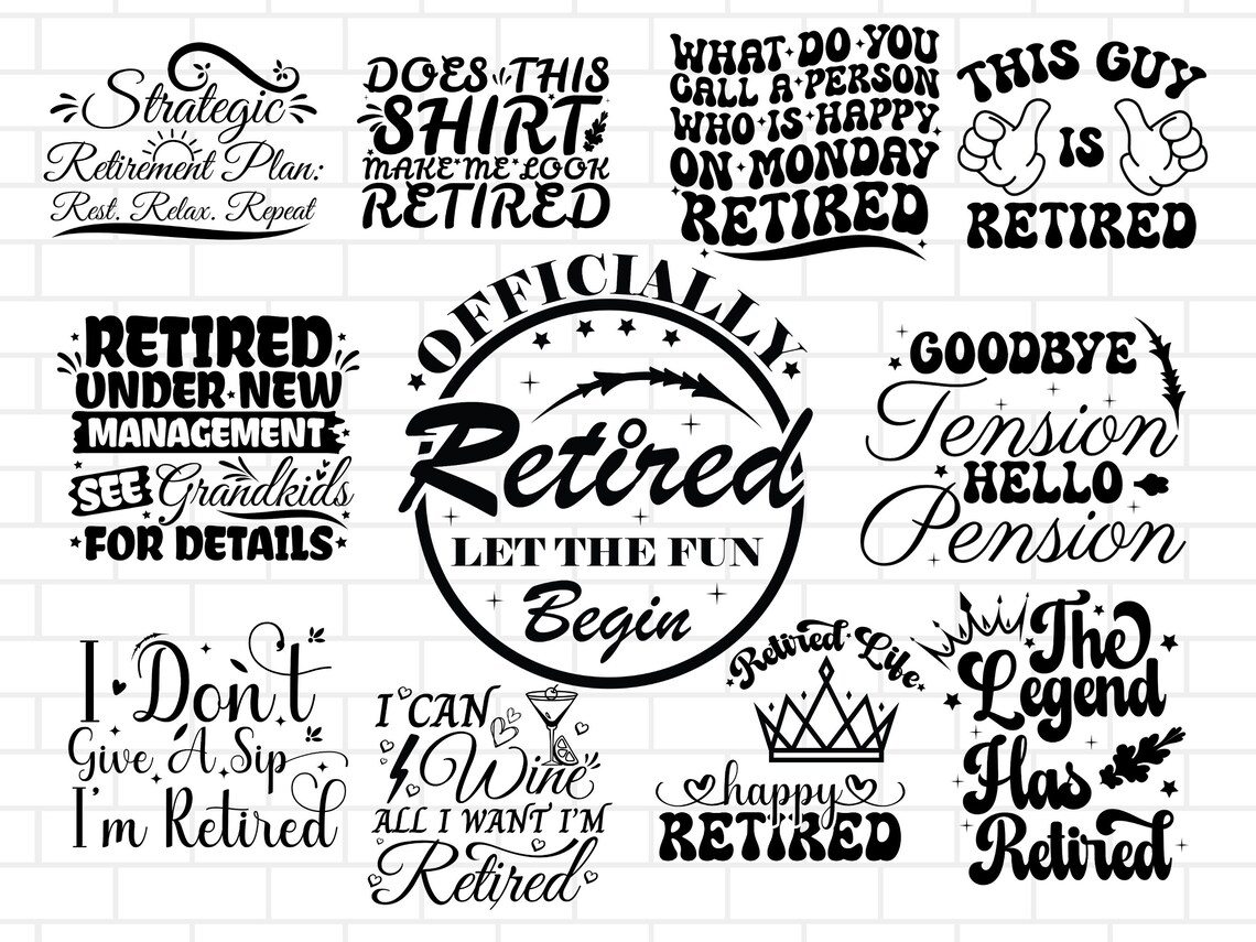Retirement Svg Bundle, Officially Retired Svg, Retirement Svg, Retired ...