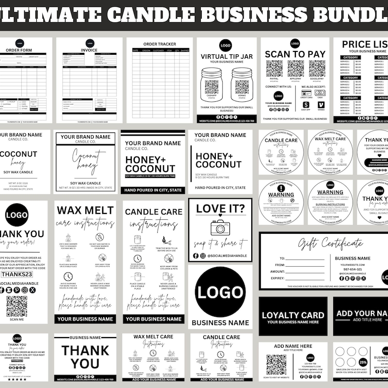 Wax Thank You Template - Etsy